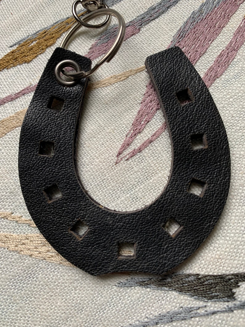 Horseshoe Keyring, Leather Horseshoe Keyring, Horseshoe Charm ...