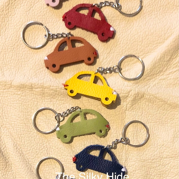 Leather Car Keychain - Etsy