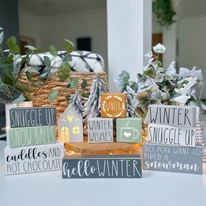 Winter Season Block Wooden Sign - Stackable Signs - Personalised ...