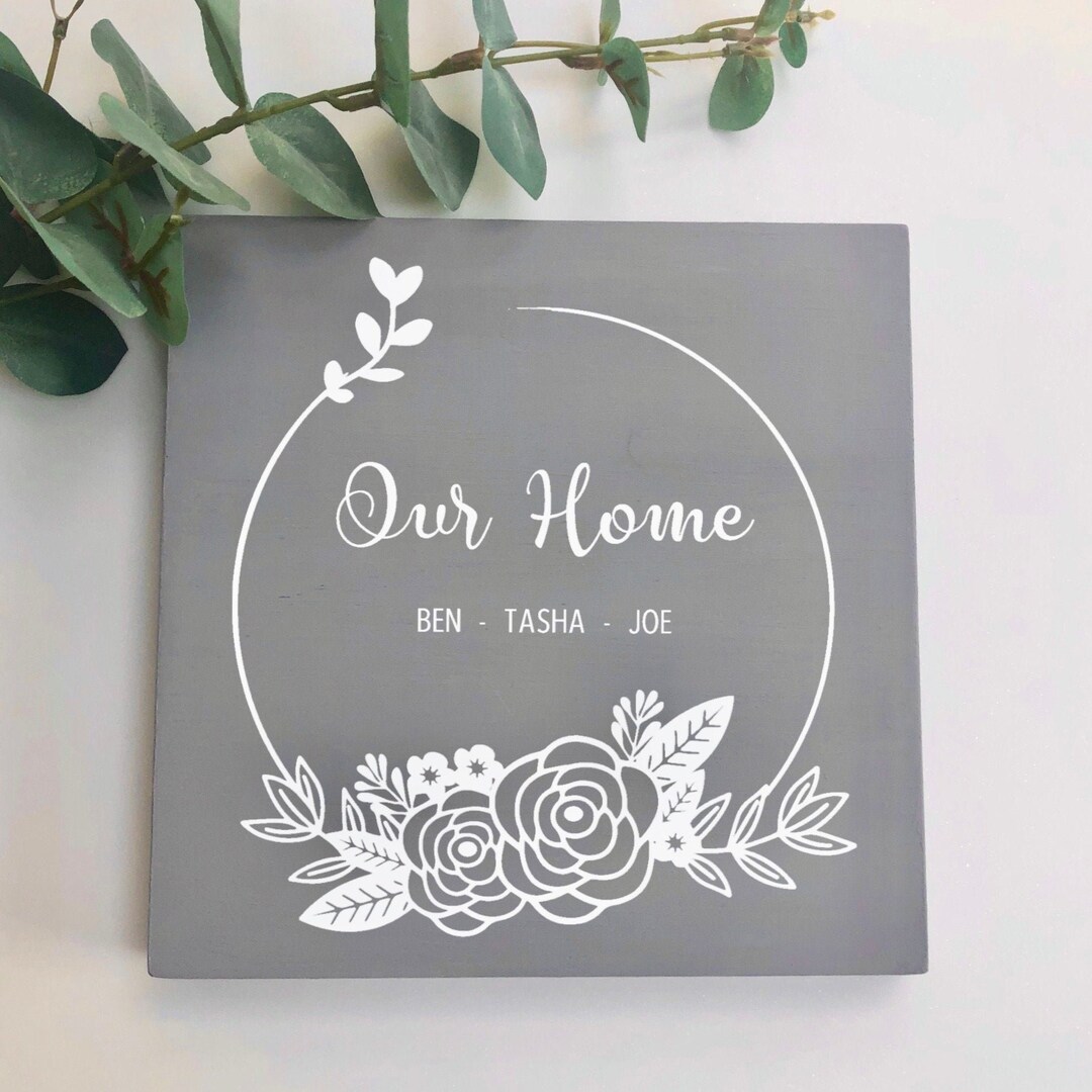 Our Home Wooden Square Sign - Personalised - Etsy