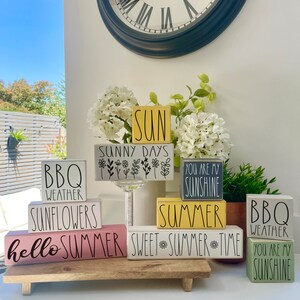 Summer Block Wooden Signs - Etsy UK