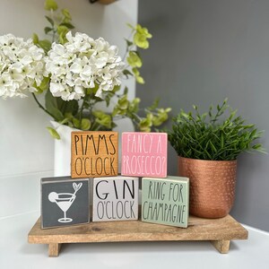 Bar - Drink Block Wooden Signs - Cocktail - Prosecco - Etsy UK