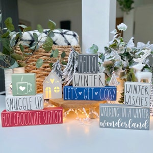 Winter Season Block Wooden Sign - Stackable Signs - Personalised ...