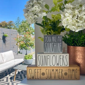 Summer Block Wooden Signs - Etsy UK