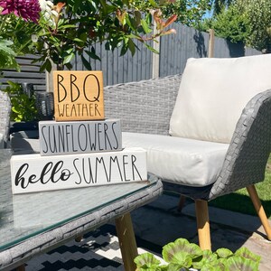 Summer Block Wooden Signs - Etsy UK