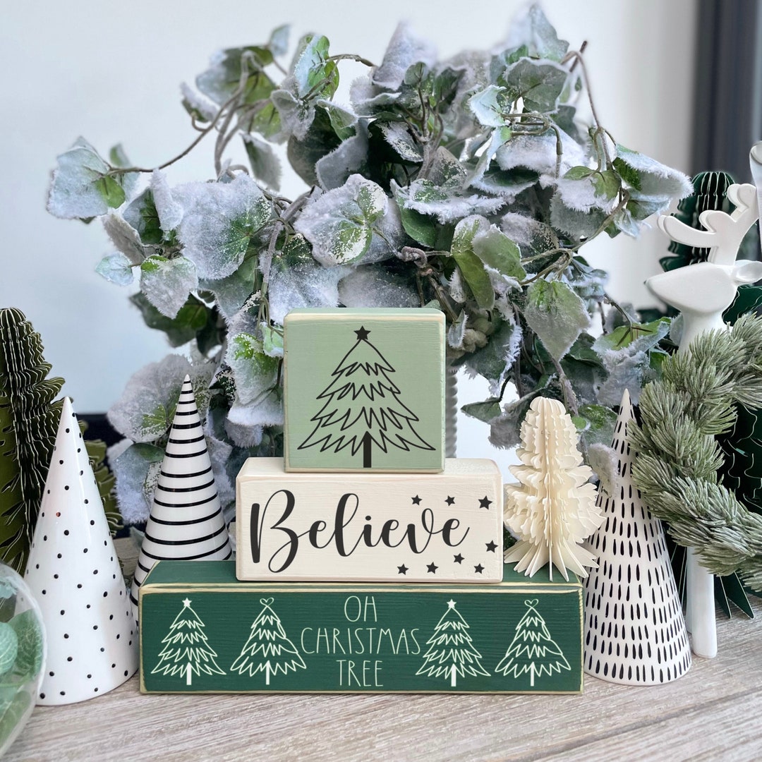 Christmas Wooden Block Sign: Festive Home Decorations - Etsy UK