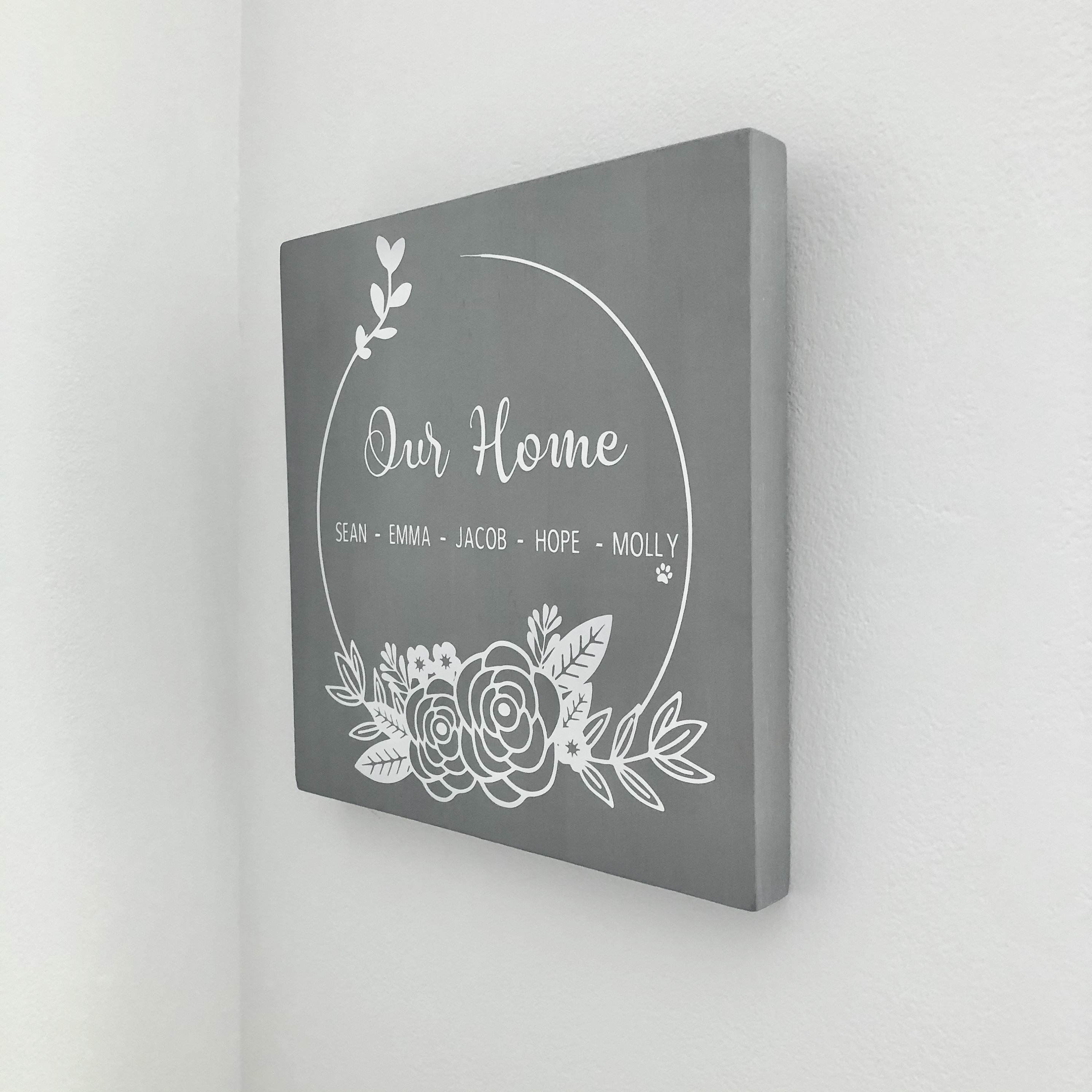 Our Home Wooden Square Sign Personalised - Etsy