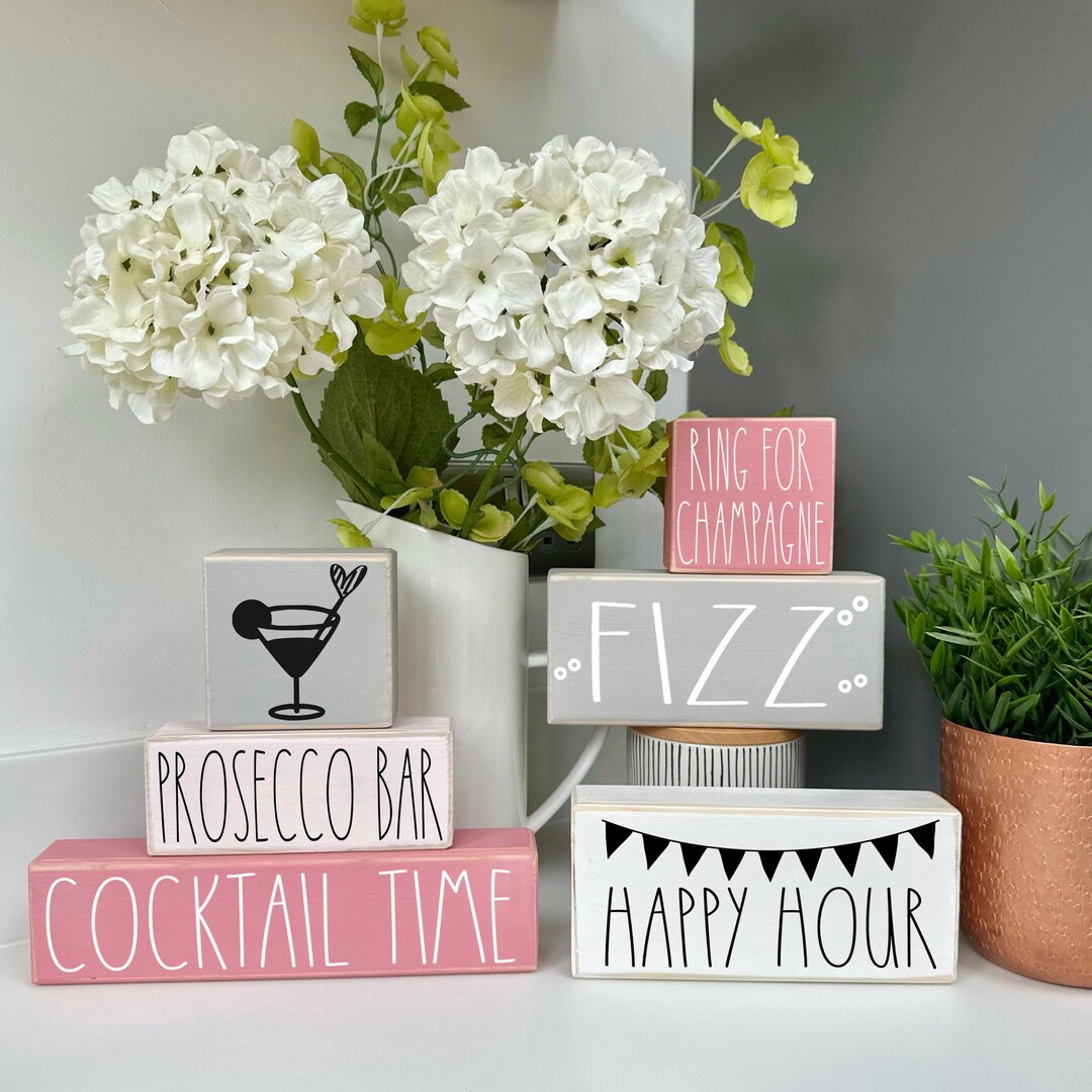 Bar Drink Block Wooden Signs Cocktail Prosecco - Etsy