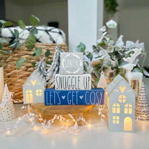 Winter Season Block Wooden Sign - Stackable Signs - Personalised ...
