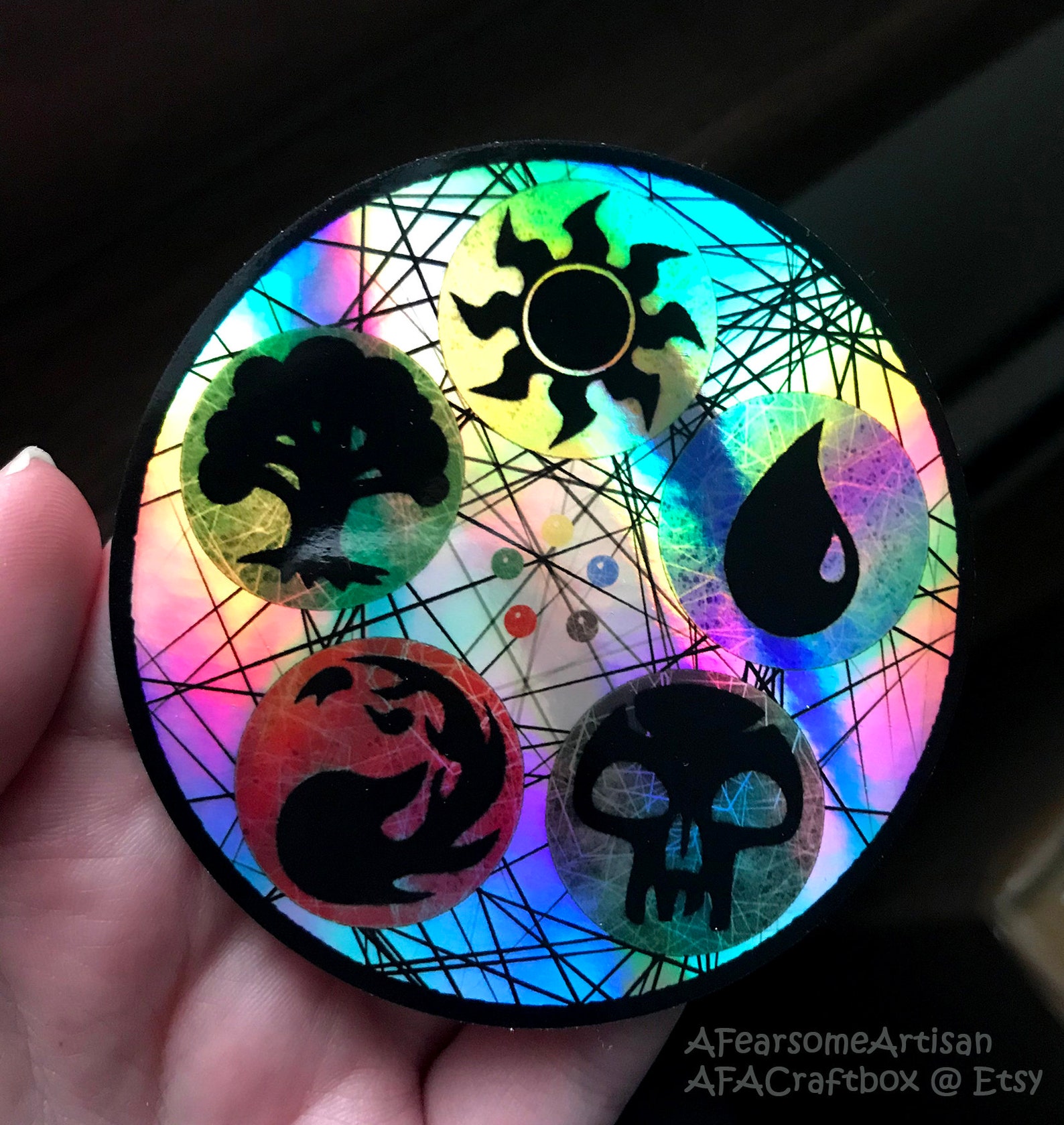 Magic the Gathering Inspired Holographic Sticker MtG Mana | Etsy