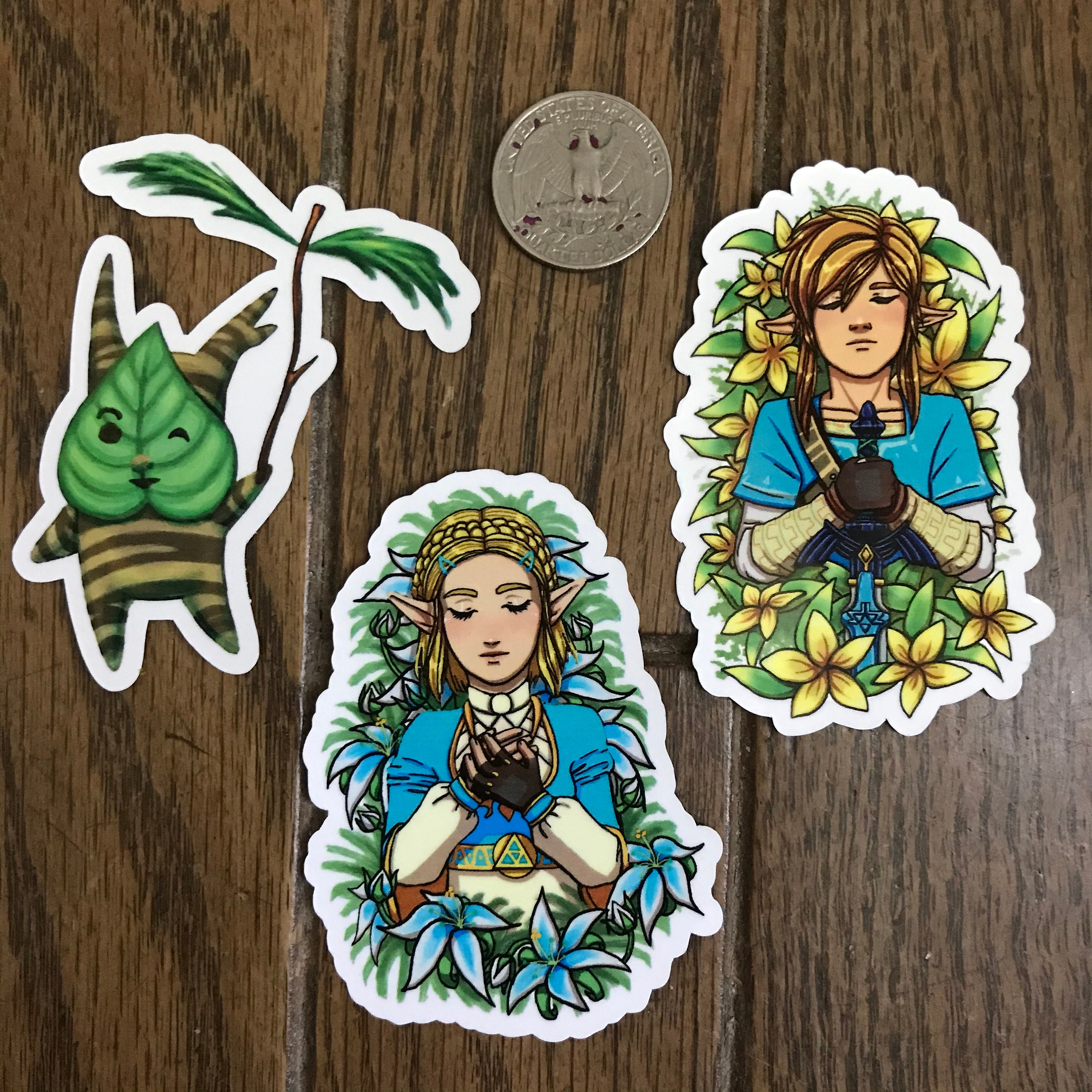 Zelda Botw Sticker Set- Korok, Link, and Zelda - Etsy