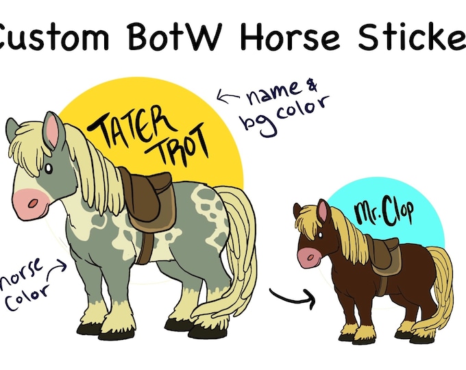 Custom Botw/totk Cartoon Horse Sticker- Personalized Steed - Etsy Canada