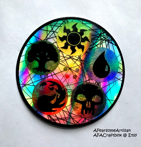 Magic the Gathering Inspired Holographic Sticker Mtg Mana | Etsy