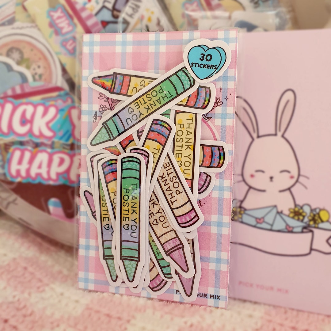 Thank You Postie Crayons stickers - Etsy