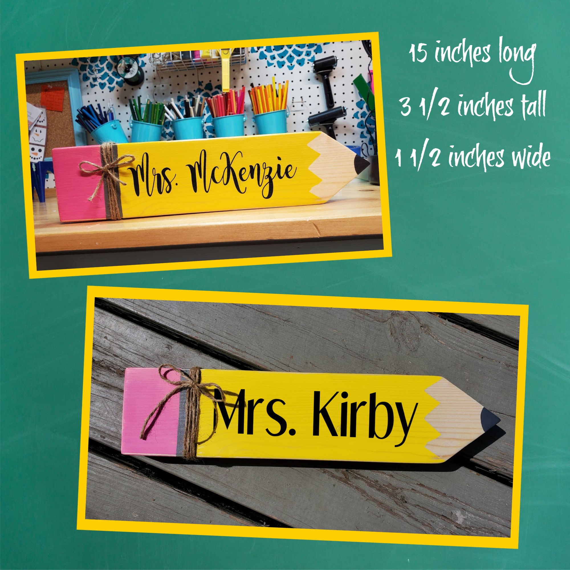 Custom Teacher Pencil Name Sign, Teacher Appreciation Gift, Wooden Name ...