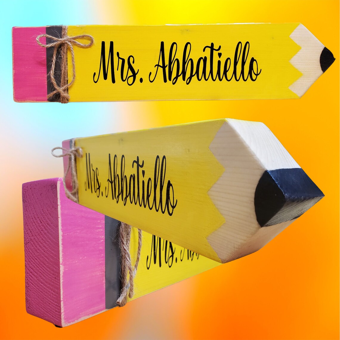 Custom Teacher Pencil Name Sign Teacher Appreciation Gift - Etsy