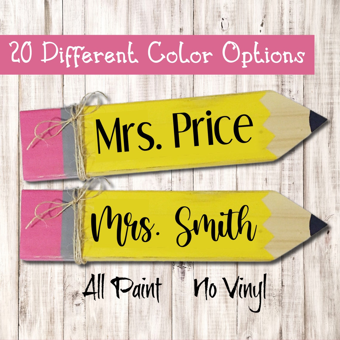 Custom Teacher Pencil Name Sign, Teacher Appreciation Gift, Wooden Name ...