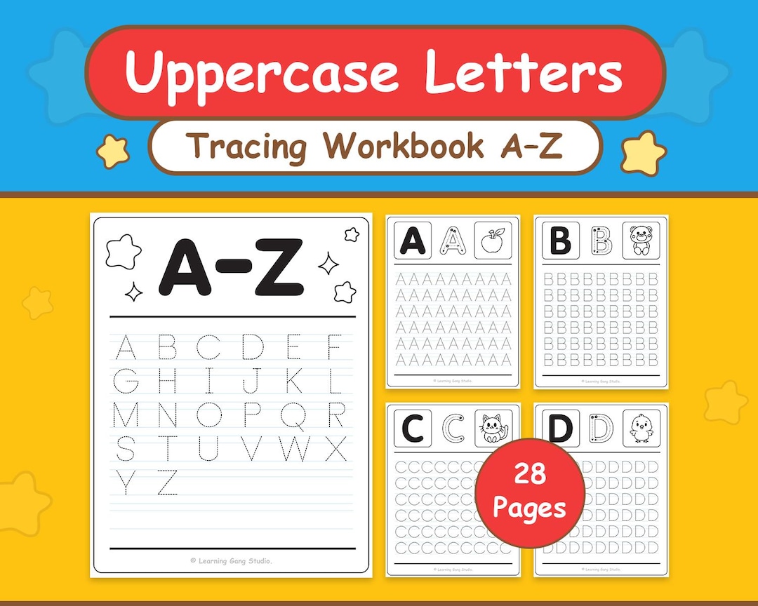 Uppercase Alphabet Tracing Workbook A-Z – Preschool Handwriting ...