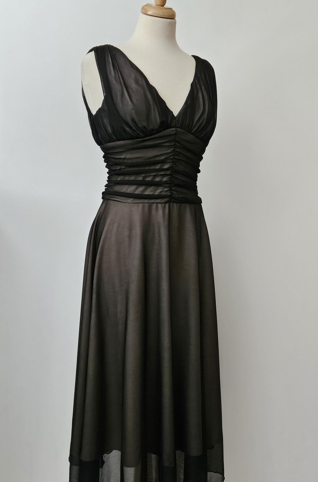 Soft Black Cocktail Dress, Graduation, Chanel Style , Midi Length, Size ...