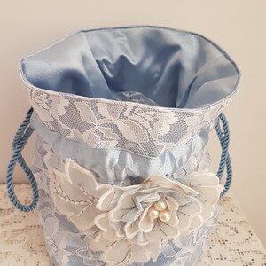 Bridal Bag , Something Blue , Draw String Keepsake Pouch, Hand Made ...