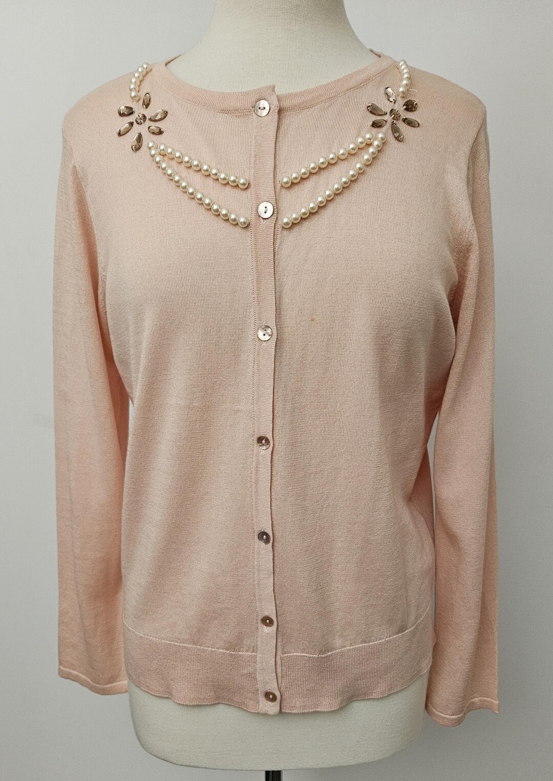 A Pretty Pink, Button up Cardigan, Size Large - Etsy