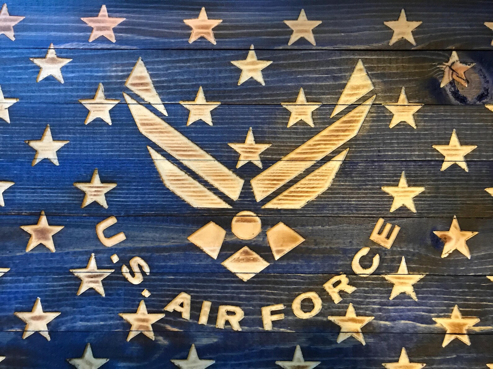 38x19 Wooden American Flag W/ Air Force Logo Customizable - Etsy