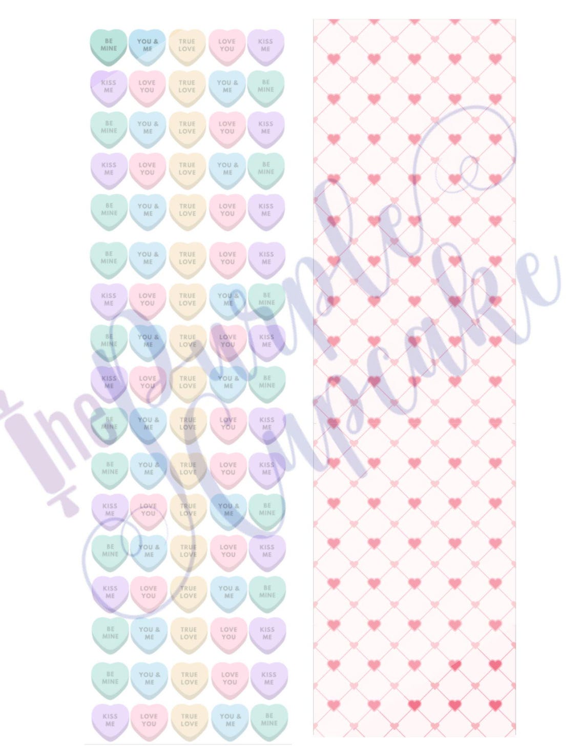 Valentine Cookie Box Backers | Conversation Heart Print (digital ...