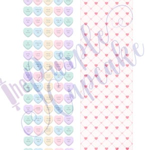 Valentine Cookie Box Backers | Conversation Heart Print (digital ...