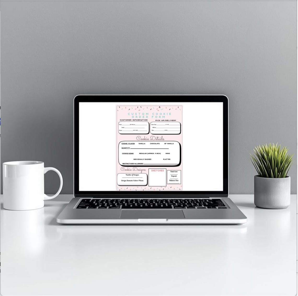 Cookie Order Form Template: Printable Bakery Invoice (digital Download ...