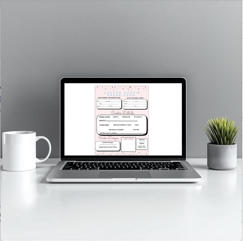 Cookie Order Form Template: Printable Bakery Invoice (digital Download ...