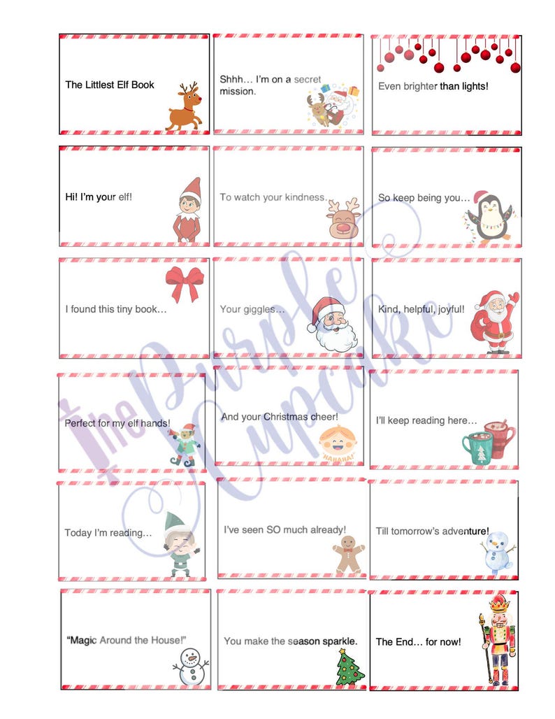 Printable Elf Note Cards | Holiday Kindness Messages + Mini Book ...