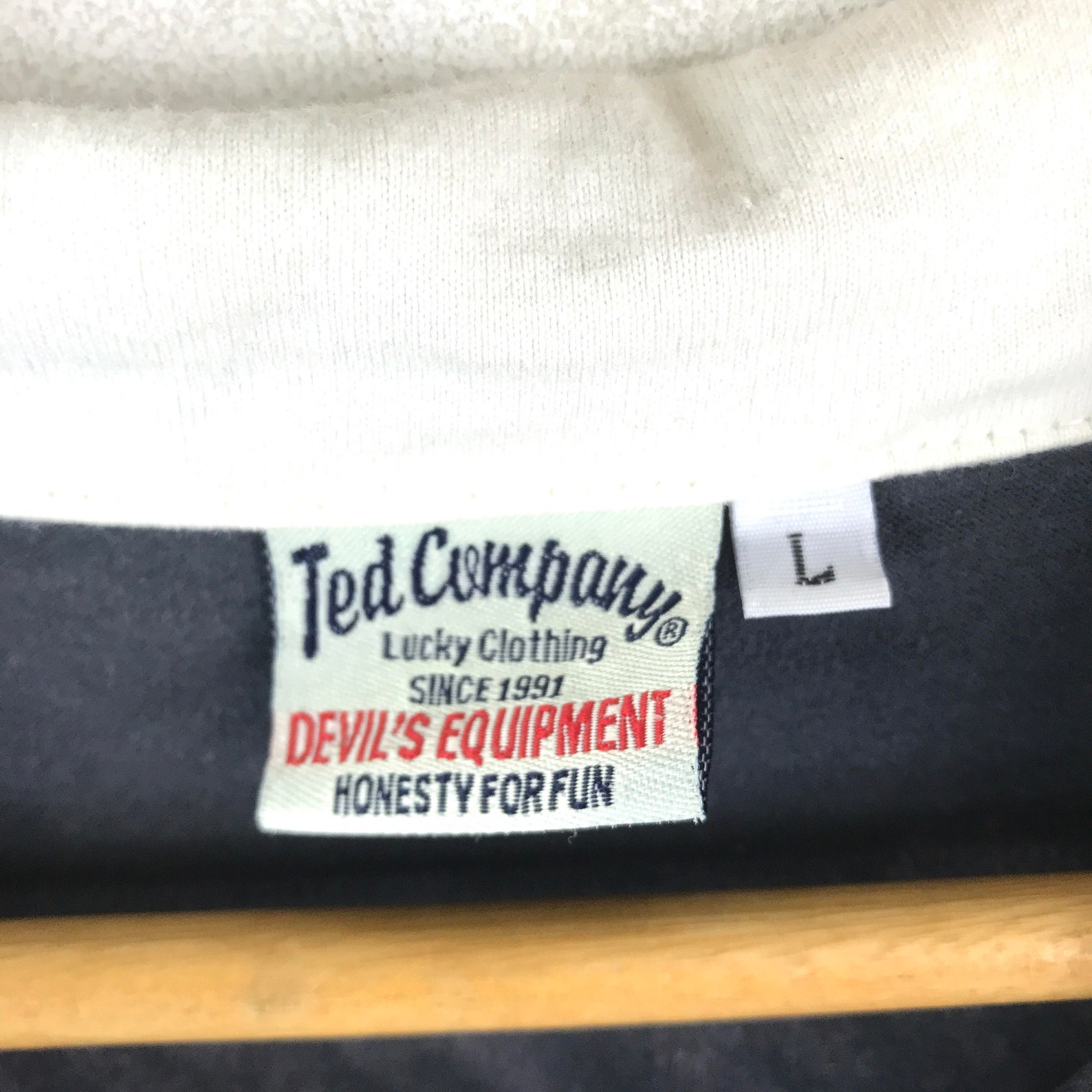 Since 1991!!! Vintage TED COMPANY LUCKY Red Devil Polo Shirt Faded ...