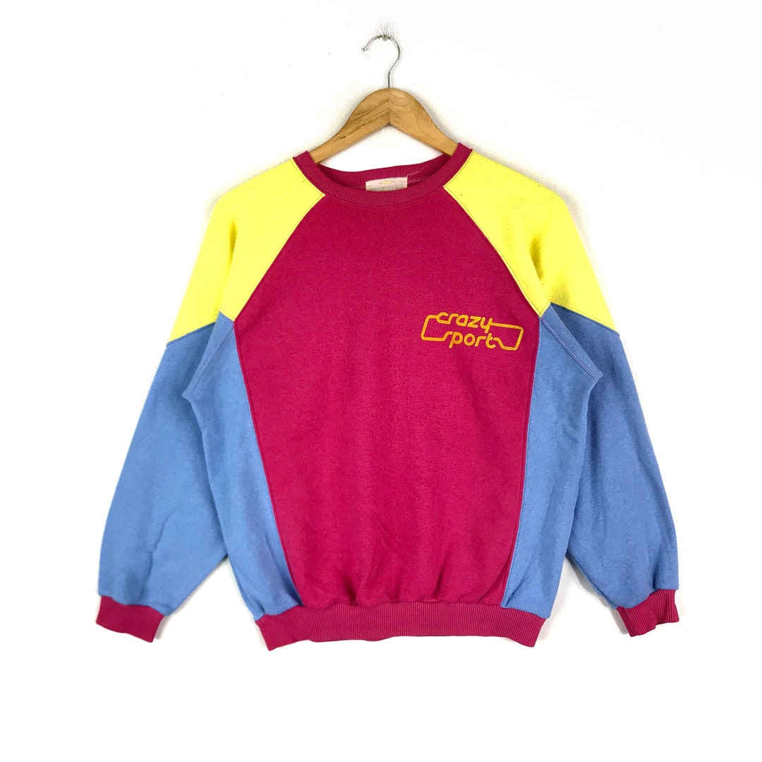 Rare!!! Vintage CRAZY SPORT by CRAZY Shirt Usa Multicolor Sweatshirt ...