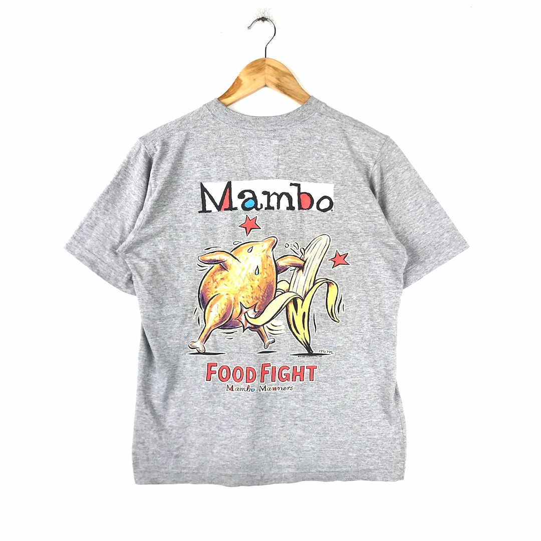 Rare!!! Vintage 2001 MAMBO Fine Art Wear AUSTRALIA FOOD Fight Graphic ...