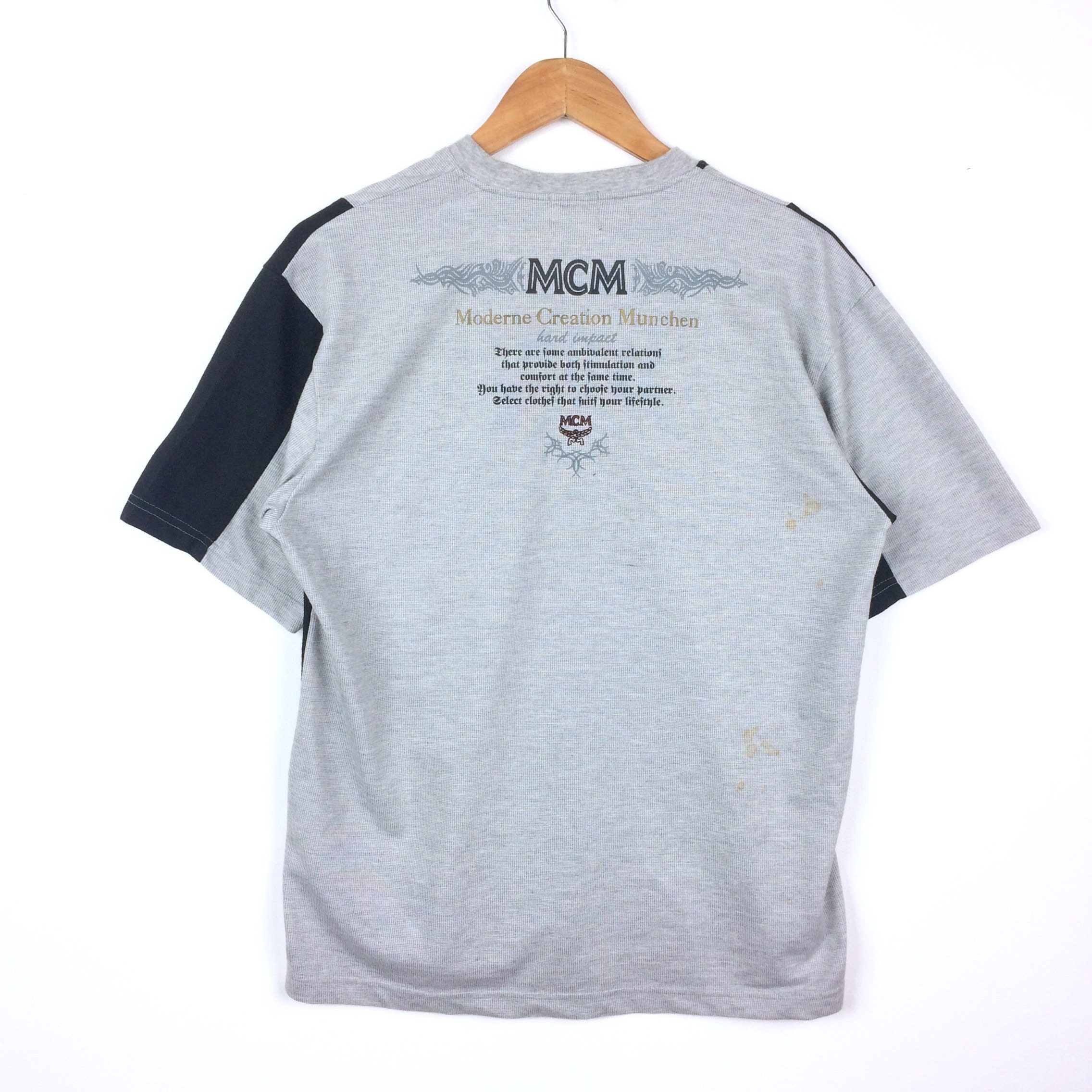 Rare!!! Vintage MODERN CREATION MUNCHEN Mcm Black and Grey T-shirt ...