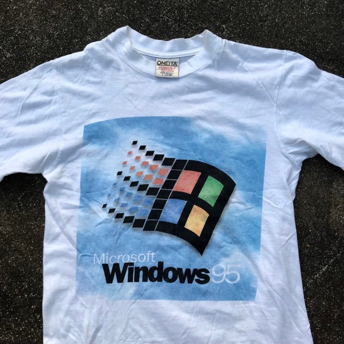 Rare Vintage MICROSOFT WINDOWS 95 Big Logo T-Shirt Made in | Etsy