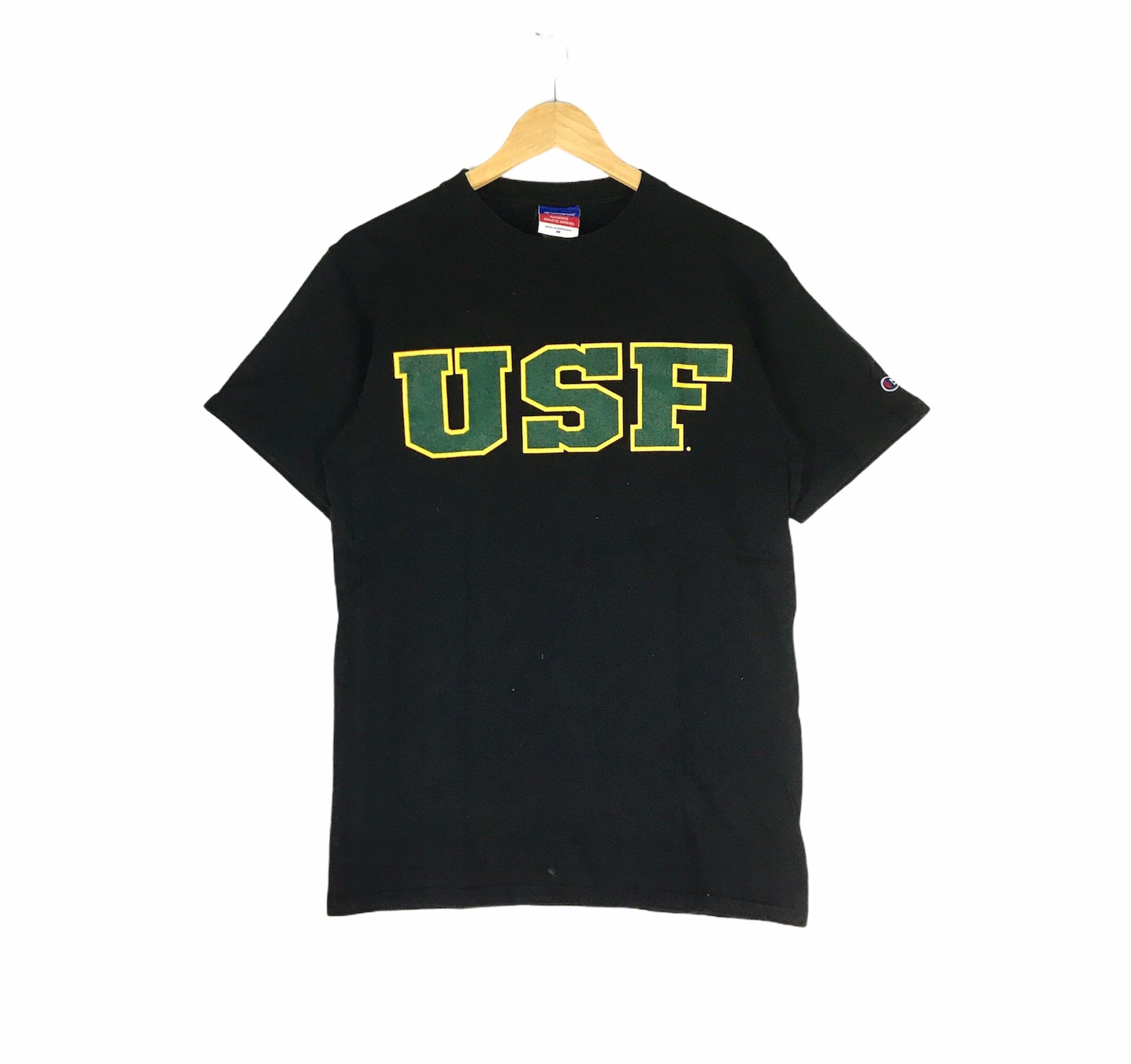 Athletic!!! Vintage CHAMPION AUTHENTIC APPAREL Usf T-shirt Black Colour ...