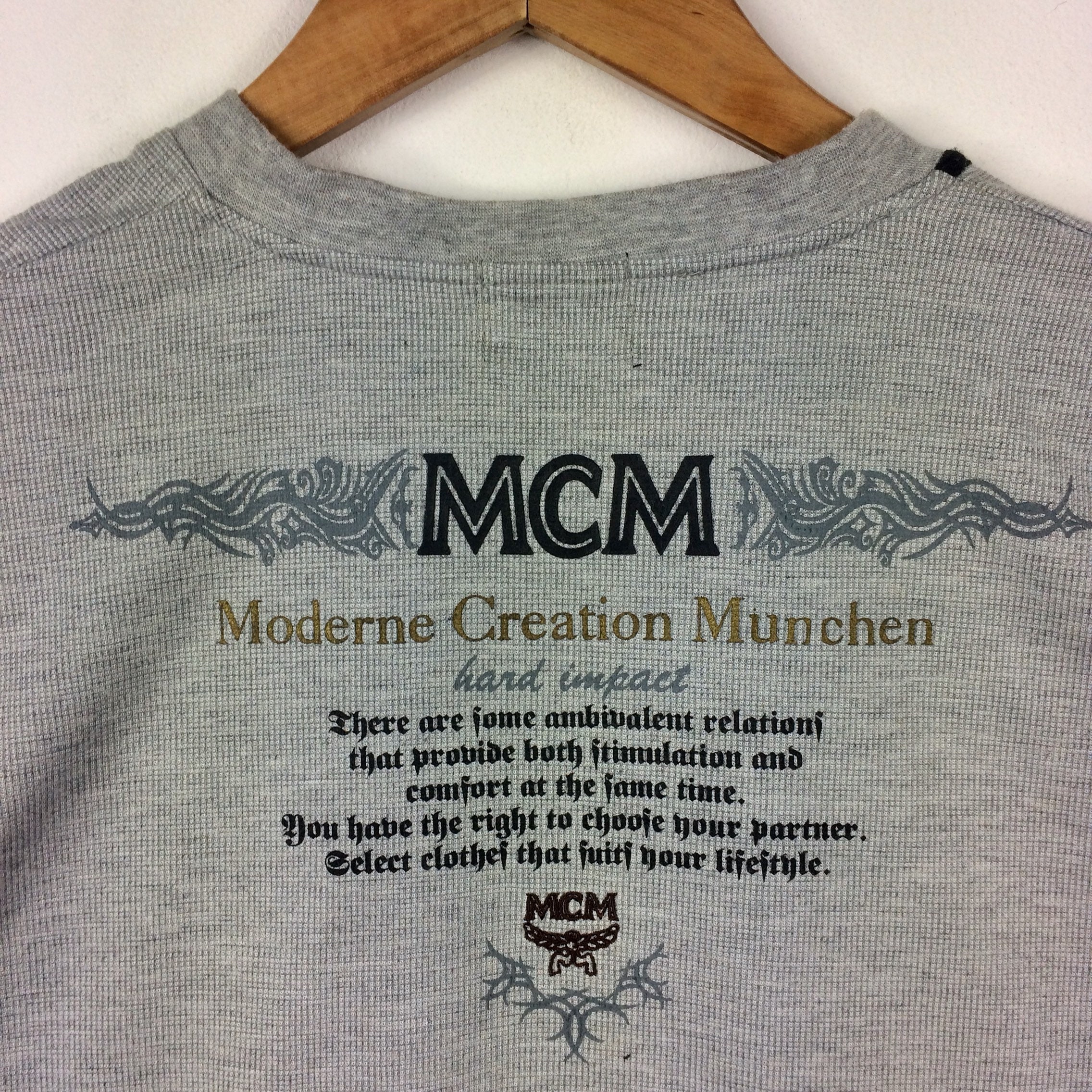 Rare!!! Vintage MODERN CREATION MUNCHEN Mcm Black and Grey T-shirt ...