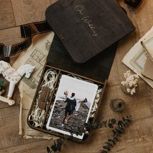 4x6 Wedding Photo Box and USB Flash Drive 3.0 | Wooden Photo Box for ...