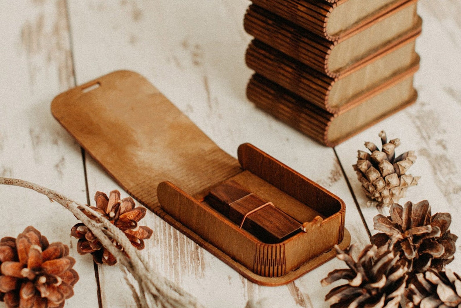 Wooden USB Box With Engraved Flash Drive optional Wedding - Etsy