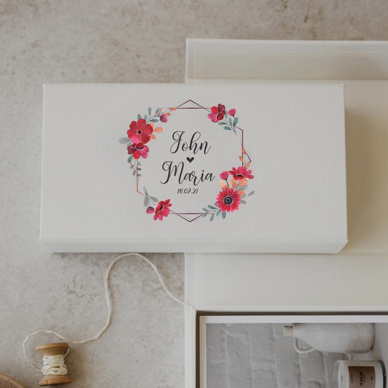 6x8 Linen Photo Box With 3.0 USB Flash Drive | White Photo Album Box ...