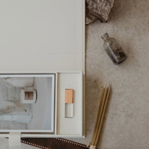 6x8 Linen Photo Box With 3.0 USB Flash Drive | White Photo Album Box ...