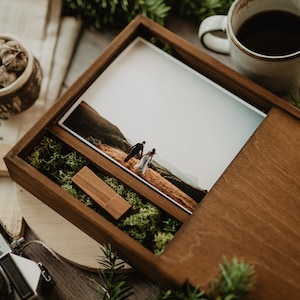 5x7 Wood Print Box | 5x7 Photo Box for Photos and Wood USB Flash Drive ...