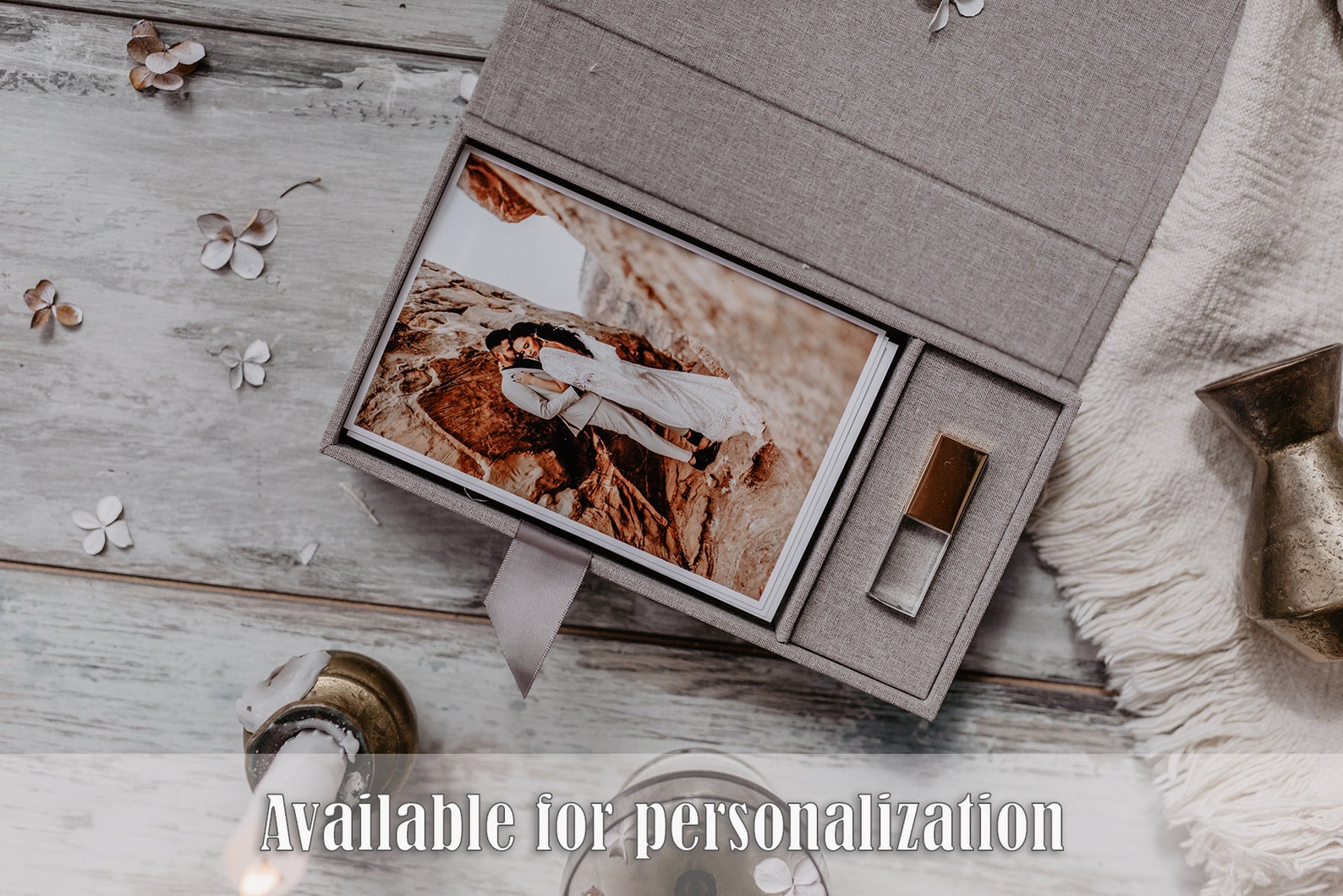 4x6 Linen Photo Box for Prints and USB Flash Drive Wedding - Etsy