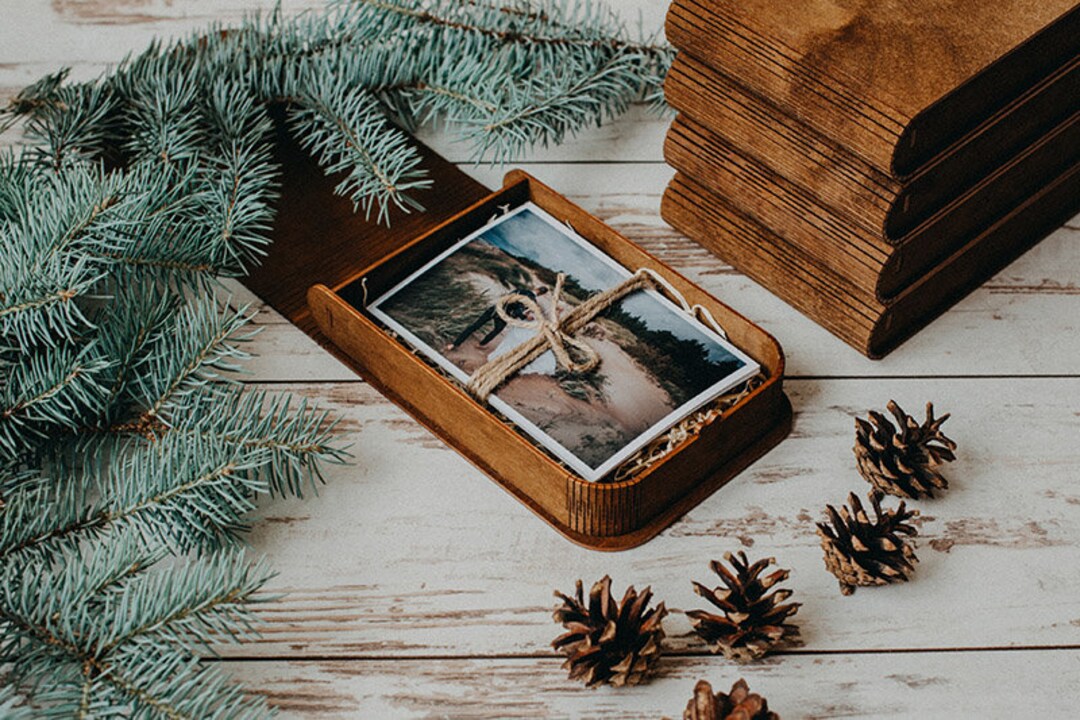 Wooden Photo Box for 4x6 Prints | Wedding Photo Box for 15x10 Cm Photos ...