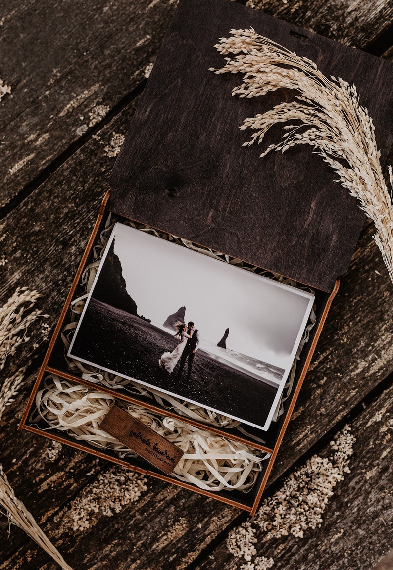 10 4x6 Wood Print Box | 4x6 Photo Box for Photos and USB Drive (15x10 ...
