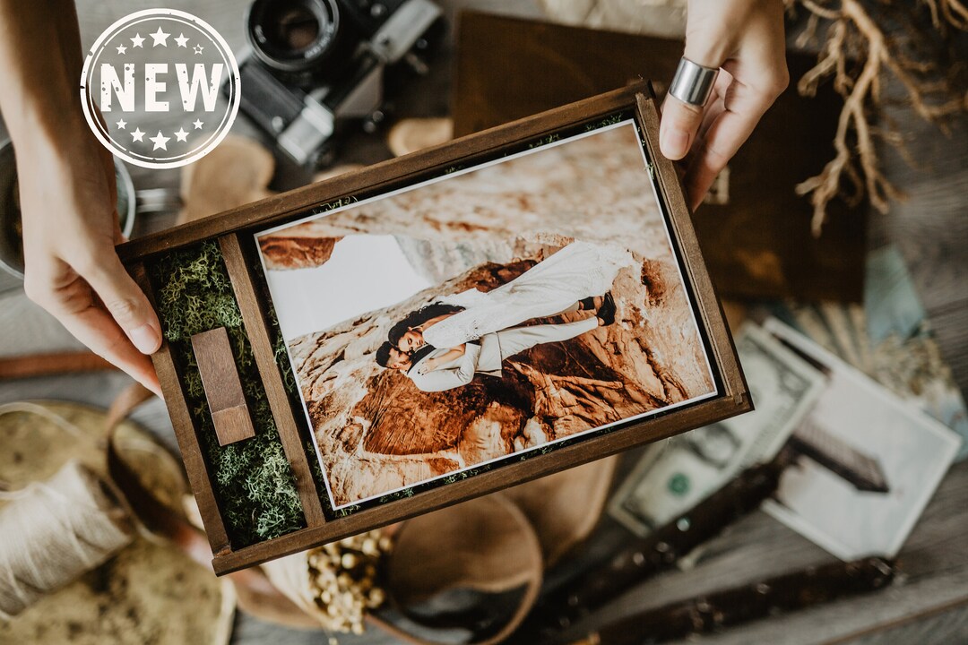 6x8 Wooden Photo Box and USB Thumb Drive 6x8 Wedding Album - Etsy