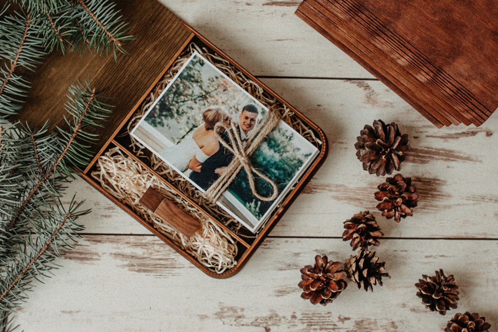 4x6 Wedding Photo Box and USB Flash Drive 3.0 Wooden Photo - Etsy
