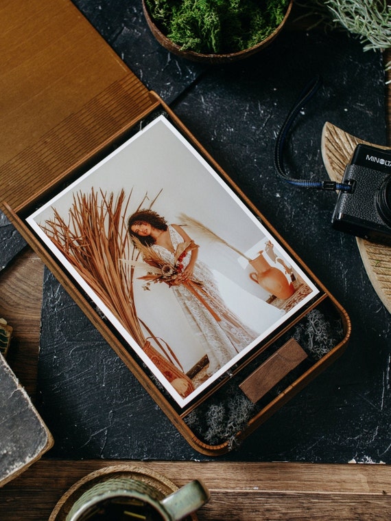 10 6x8 Wood Print Box 6x8 Photo Box for Photos and USB - Etsy