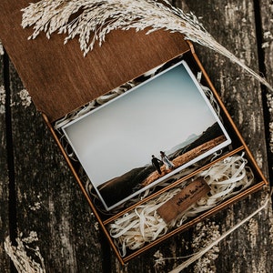10 4x6 Wood Print Box | 4x6 Photo Box for Photos and USB Drive (15x10 ...